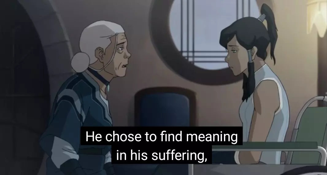 Love how they didn't forget Korra's talk with Katara and that even ...