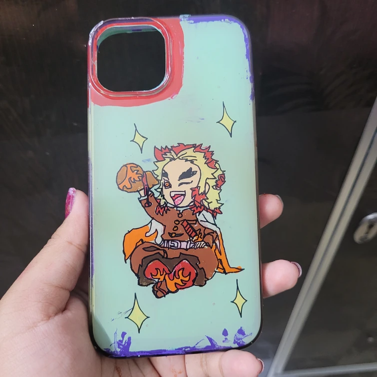 A hand painted rengoku phone case | Fandom