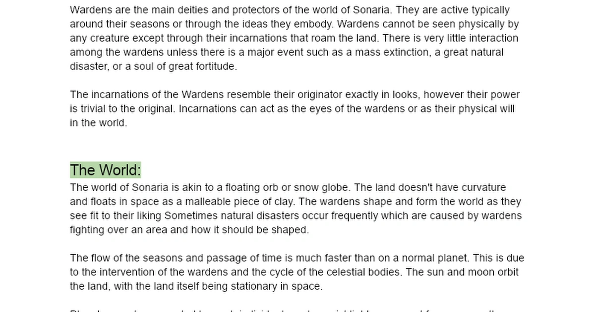 CoS Lore Document | Fandom