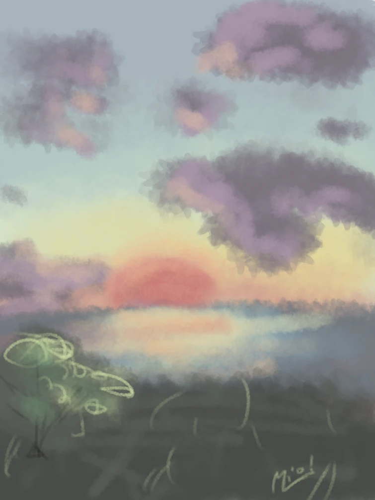Drawing of a sunset :P | Fandom