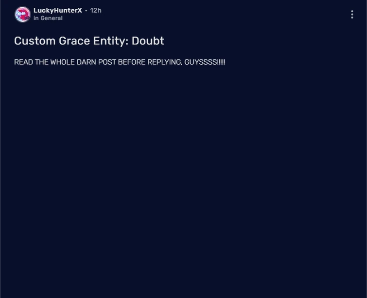 Custom Grace Entity: Doubt | Fandom