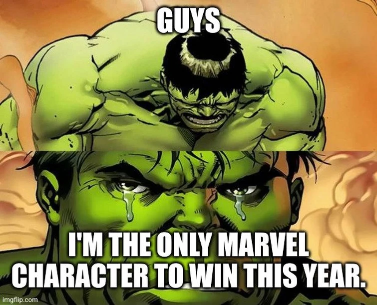 Poor Hulk, I guess he is the only Marvel winner to beat a Non-DC ...