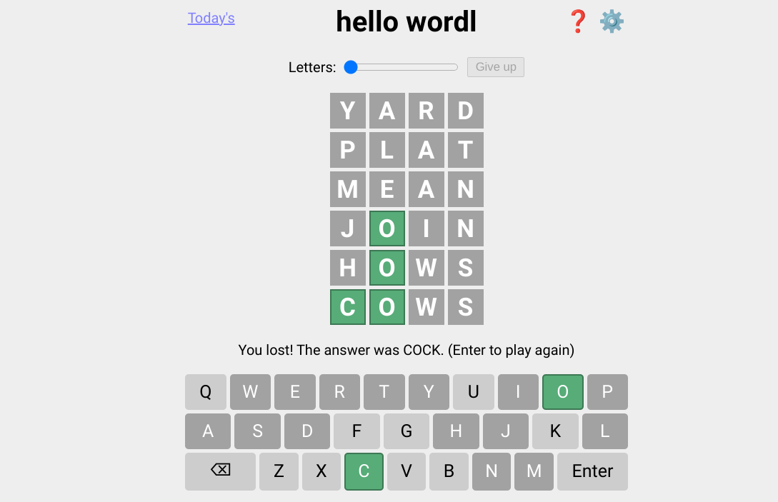 playing 4 letter wordle and found this: | Fandom