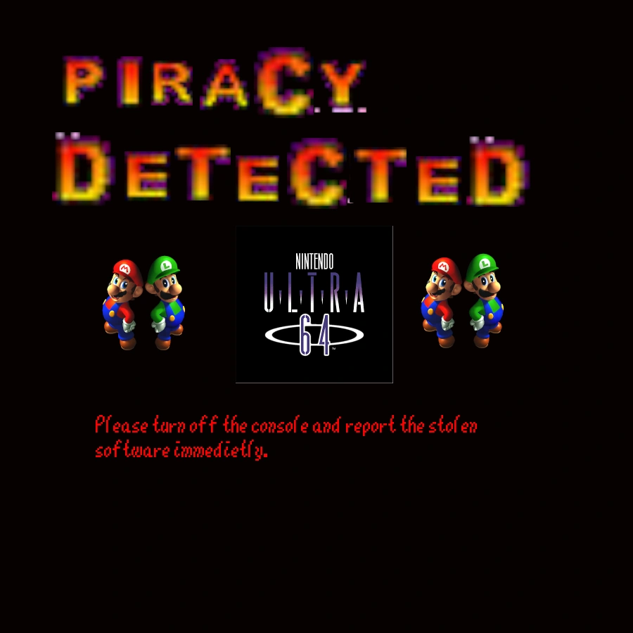 Piracy screen ripped from unknown 1995 build | Fandom