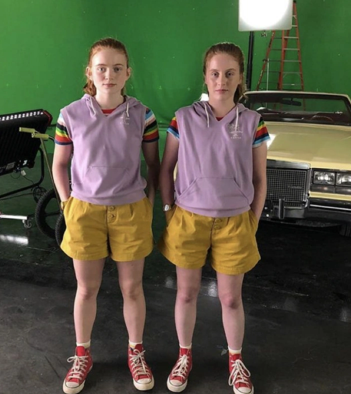 This is Sadie sink (Max mayfield) and her stunt double Jamie Helton ...