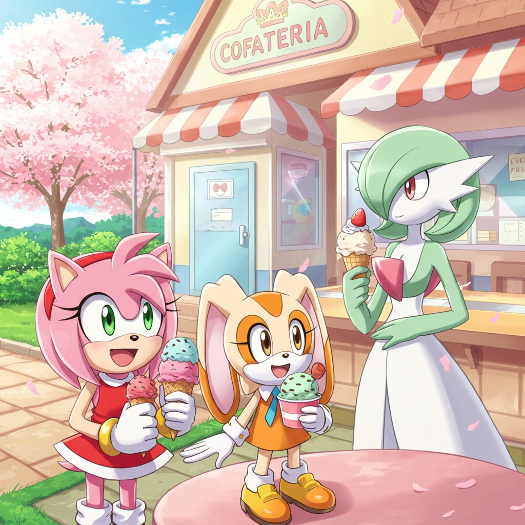 Amy Rose, Cream the Rabbit and Cosmo with dessert | Fandom