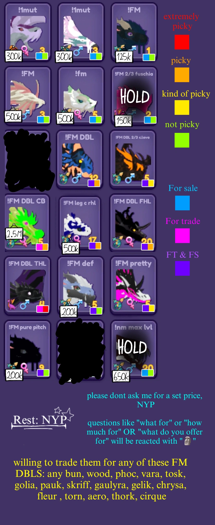 LF any fm dbl bun/trade posting | Fandom