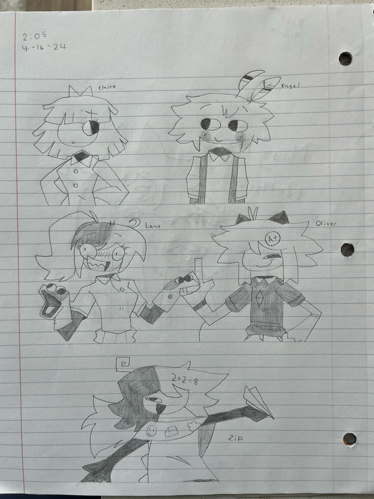 I drew all of the Paper School students during school! | Fandom