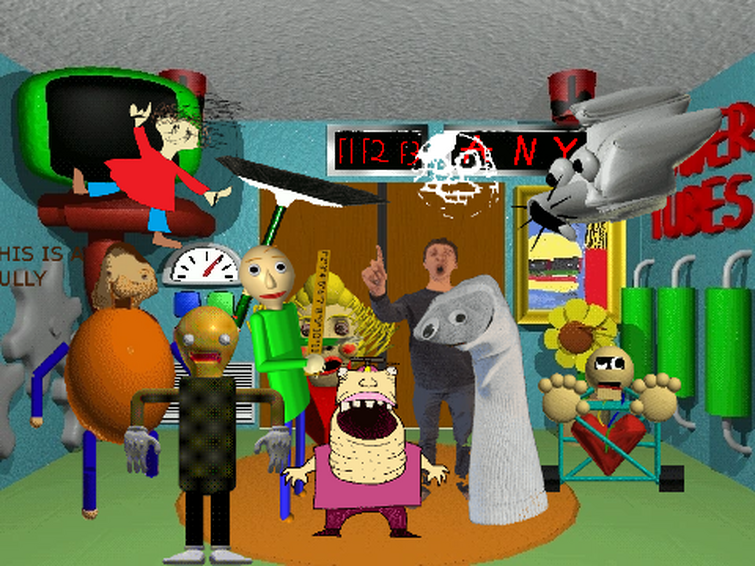 baldi's basics character on the elevator going to the floors | Fandom