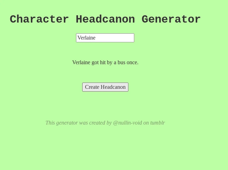 headcanon generator! | Fandom