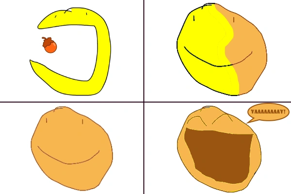 Yellow face eats an orange yoyleberry | Fandom