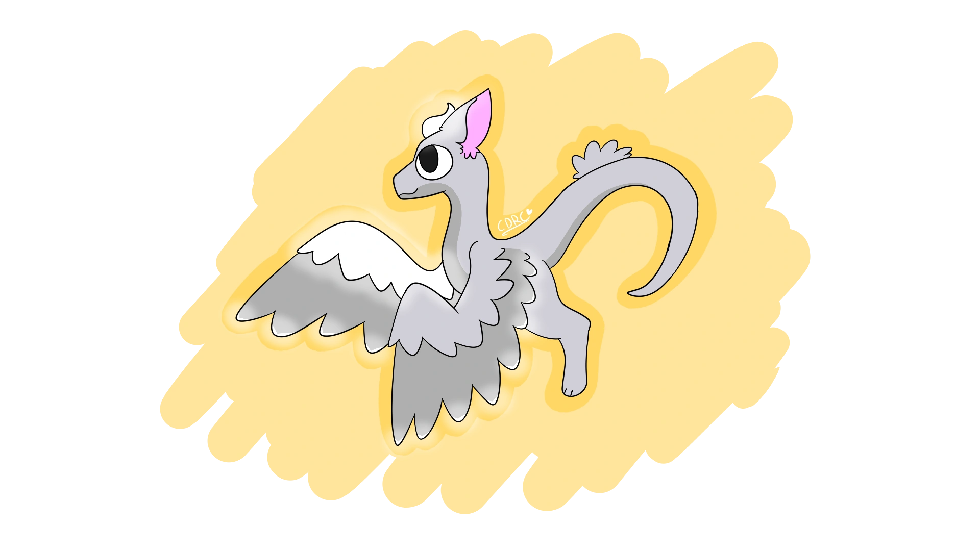 lil drawing i did of a disco ball themed saur