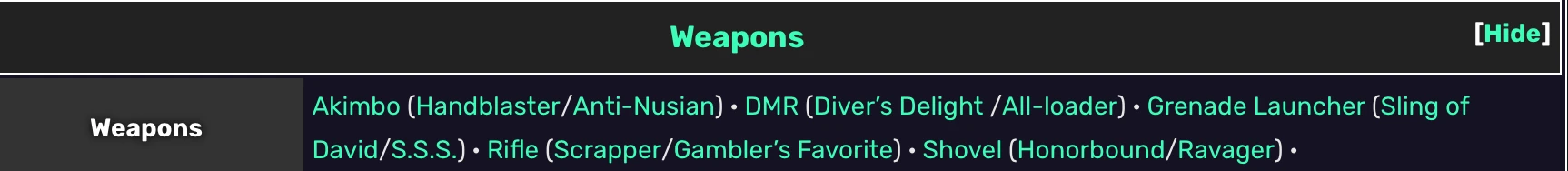 Weapon navbox | Fandom