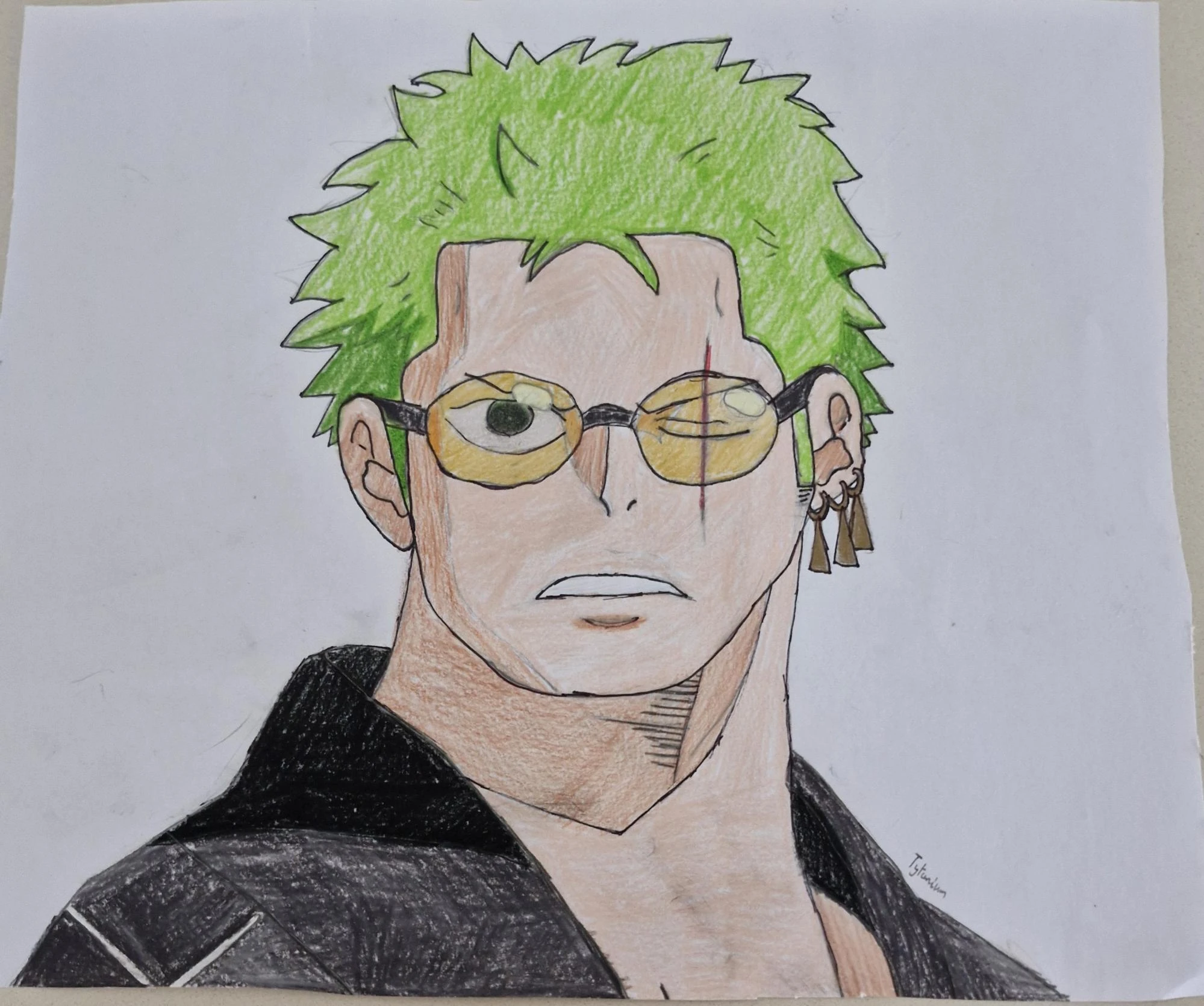 Here my drawing of zoro if I can enter the comp | Fandom