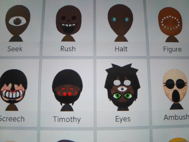 My miis that i have on my switch, and can u find the odd color of a wii ...