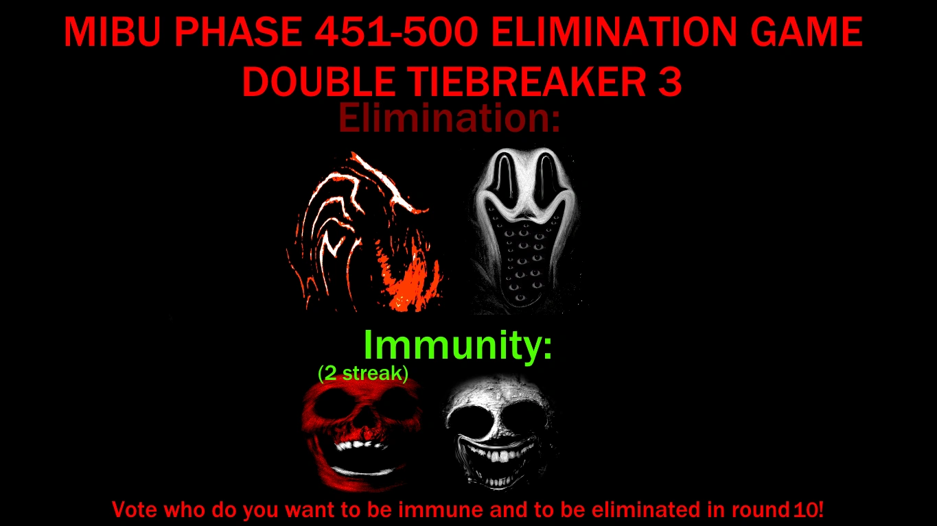 MIBU Phase 451-500 elimination game: DOUBLE TIEBREAKER 3 | Fandom