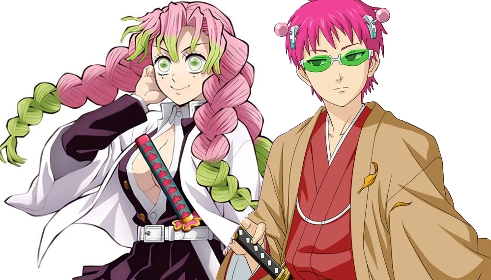 i love pink and green anime characters | Fandom
