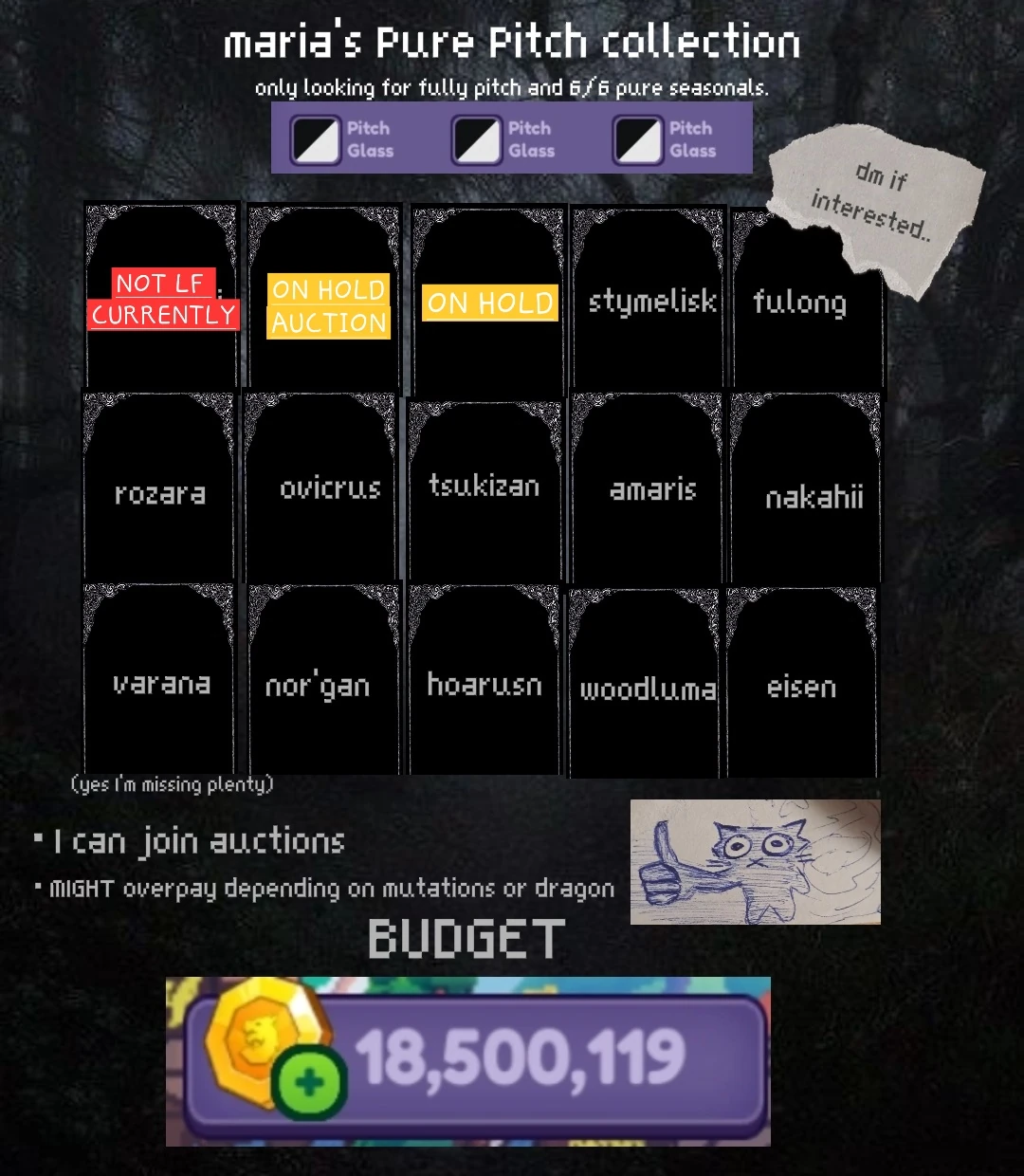 Looking for PURE PITCH seasons and SELLING woods!! | Fandom