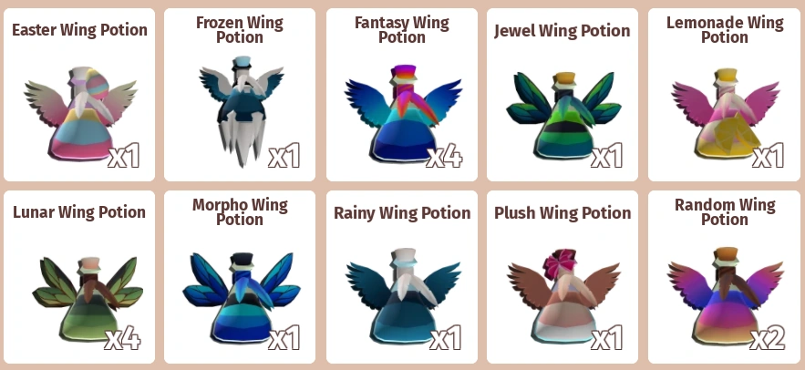 SELLING wing potions & Void/Heavenly Equipment | Fandom
