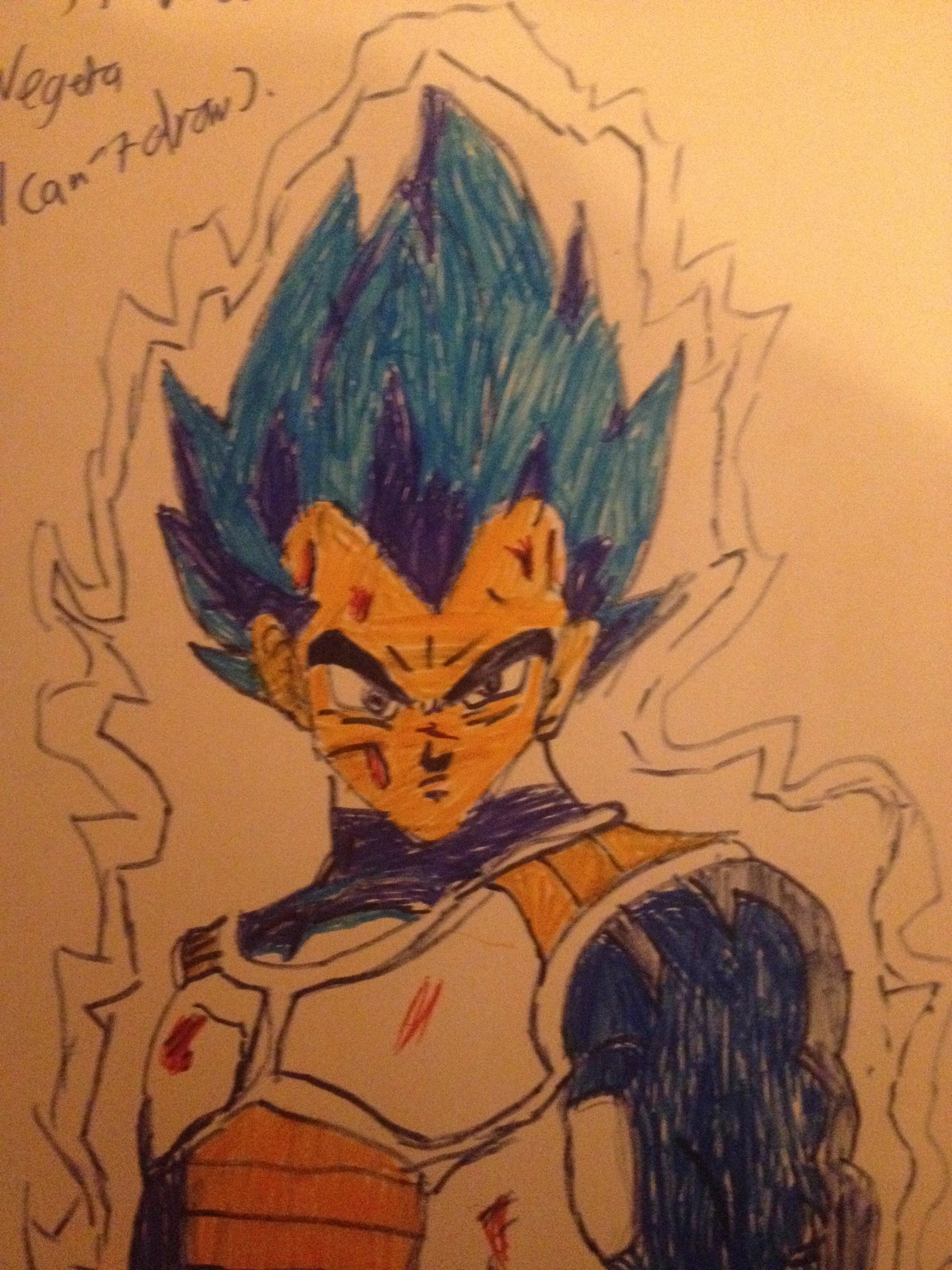my drawing of vegeta blue | Fandom