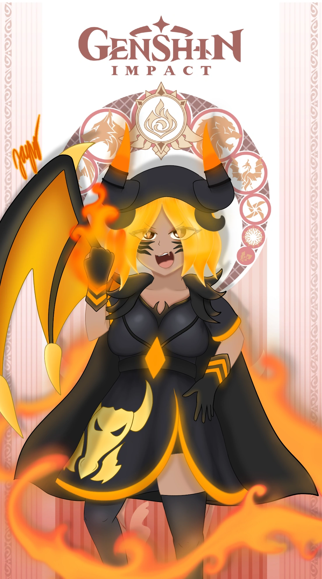 Kaliyah as a Genshin Impact character card. | Fandom