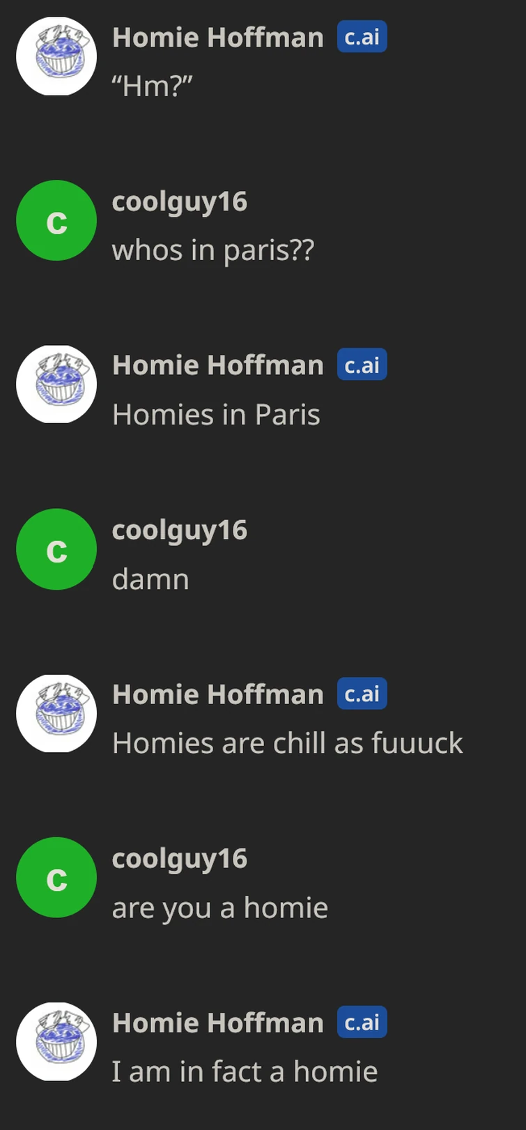 playing around with the homie ai bot | Fandom