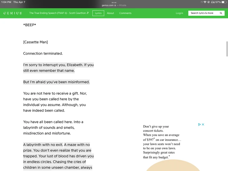 Does anyone have the script for the fnaf 6 ending? | Fandom