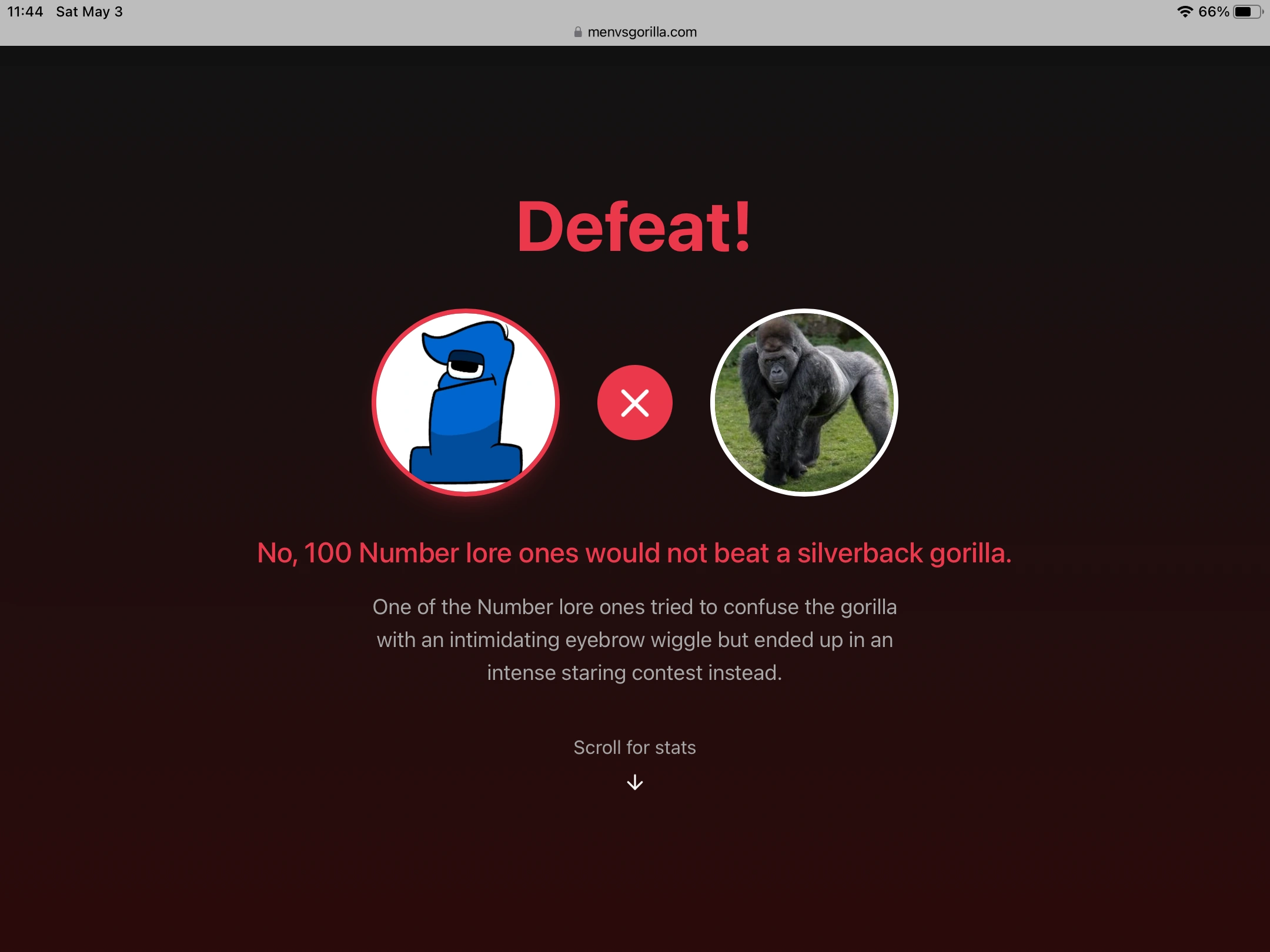 Testing if the number lore numbers can beat a gorilla | Fandom