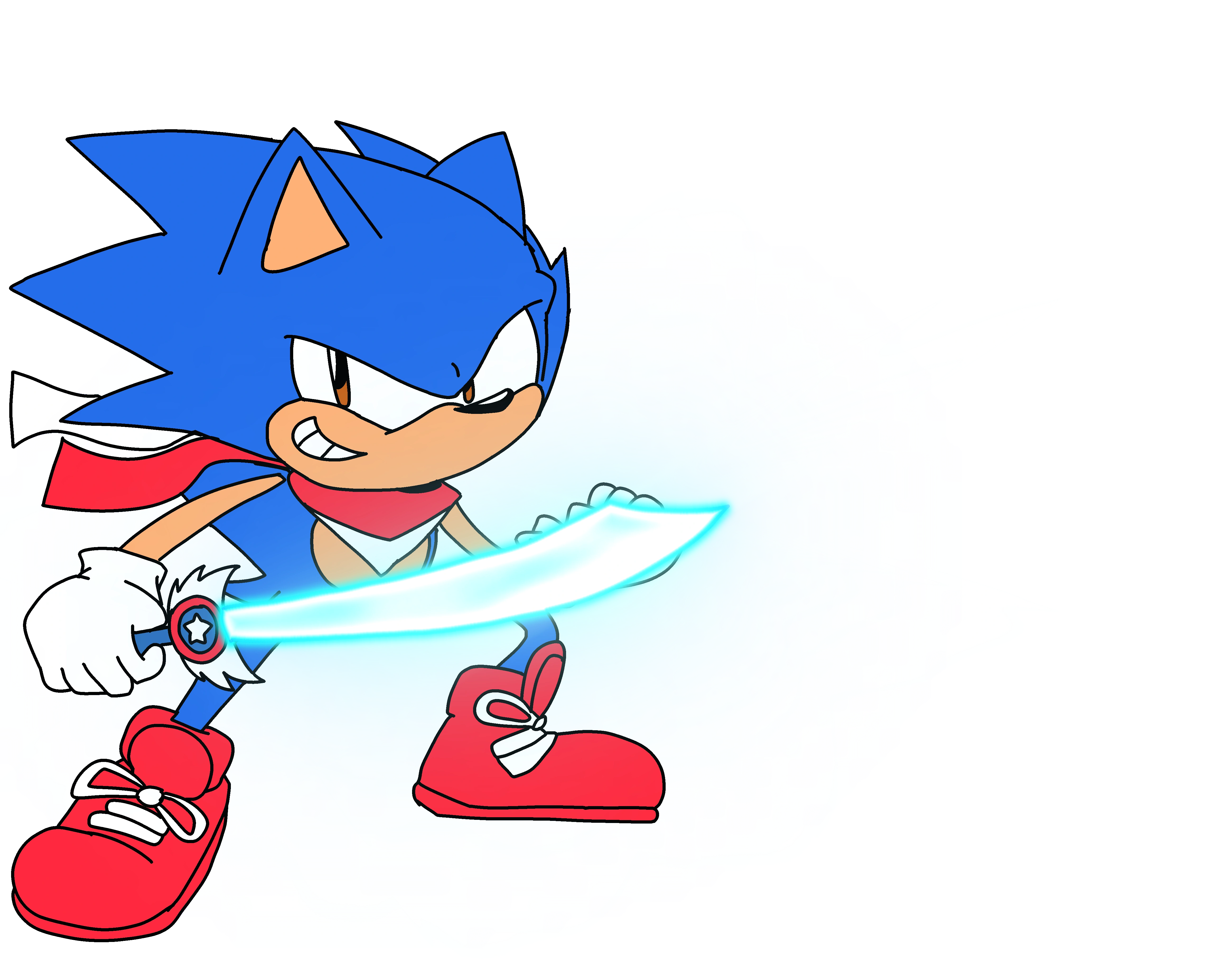 Drew KitareArtist’s Sonic (the one with the red-and-white scarf and ...