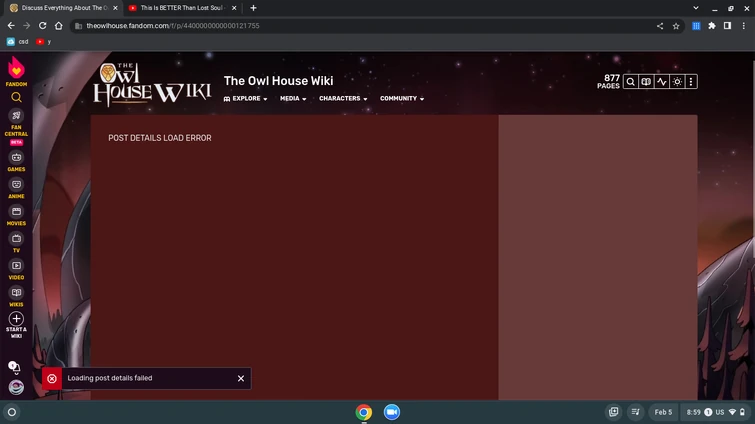 when i try loading a post | Fandom