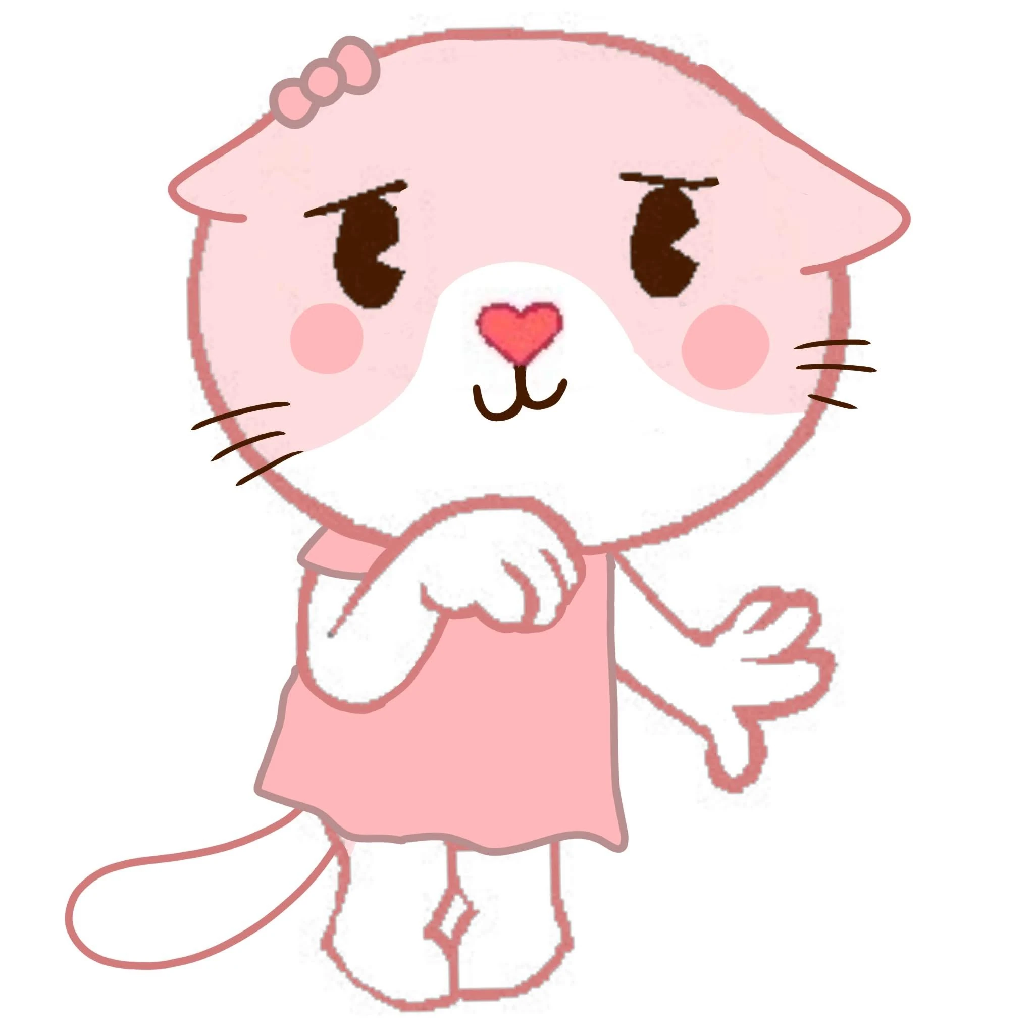 Wagashi the pink and white cat | Fandom