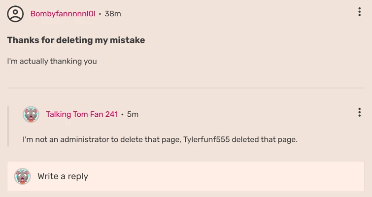 A user came and messaged me that you deleted that page, but I'm not the admin to delete that ...