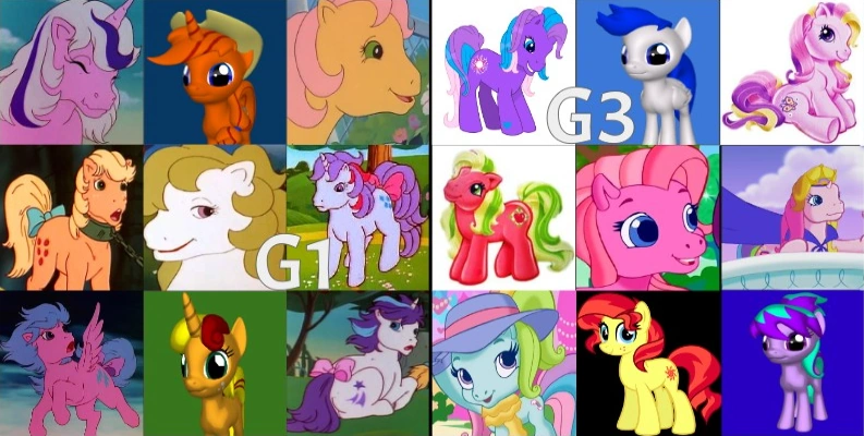 MLP Gen 1, 3, 4 & 5 version of the Mane 9 | Fandom
