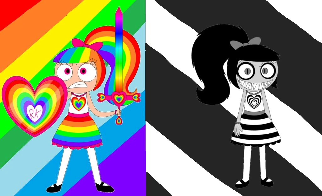 Rainbow Kitty battles against Monochrome Kitty. | Fandom