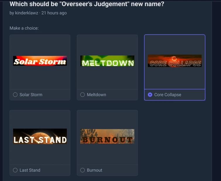 rename overseers judgement!! | Fandom