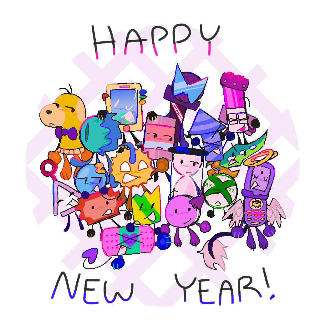 A small fraction of the BFDI wiki wishes you a happy new year