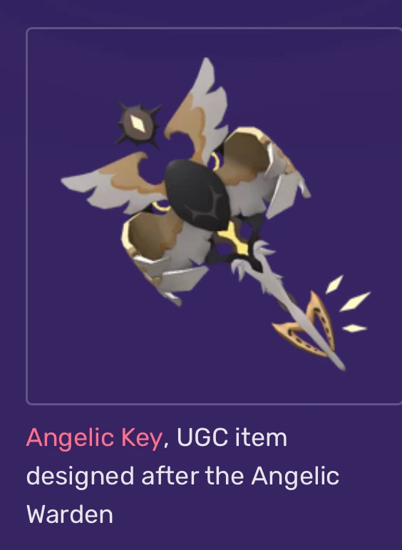 Notice how angelic warden has 2 art icons and a ugc of it as a key and ...