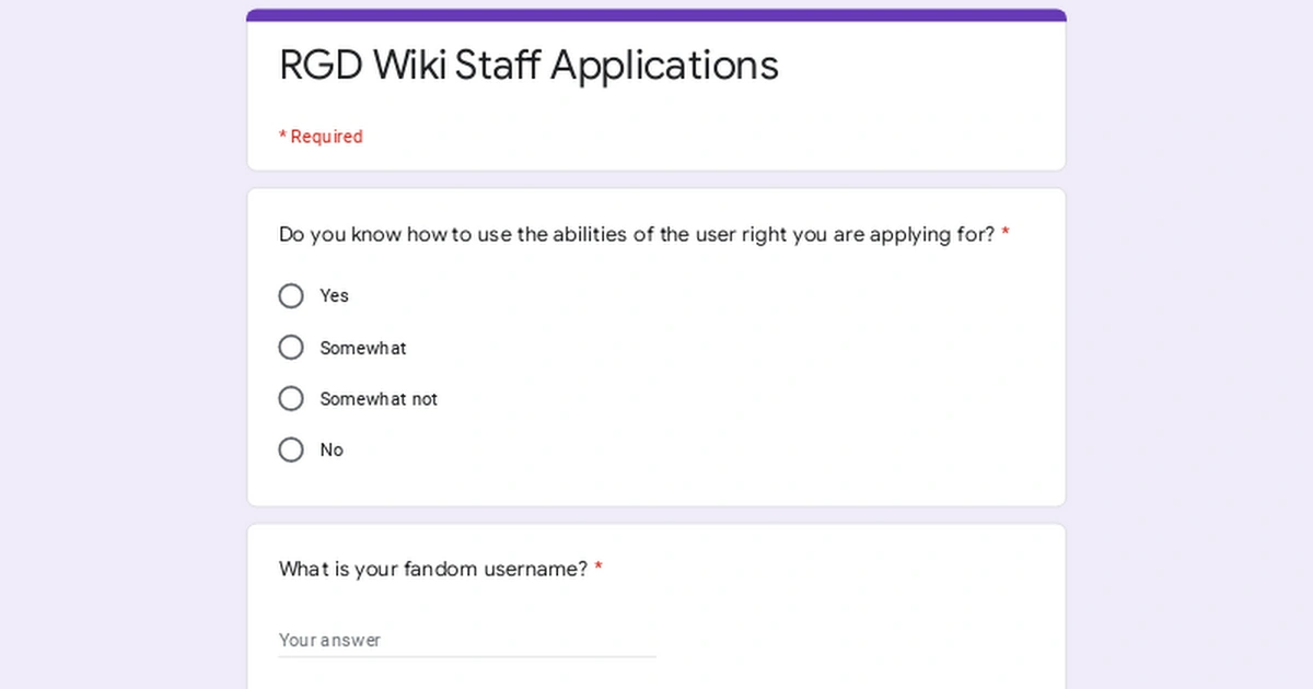 RGD WIKI: Staff Applications | Fandom