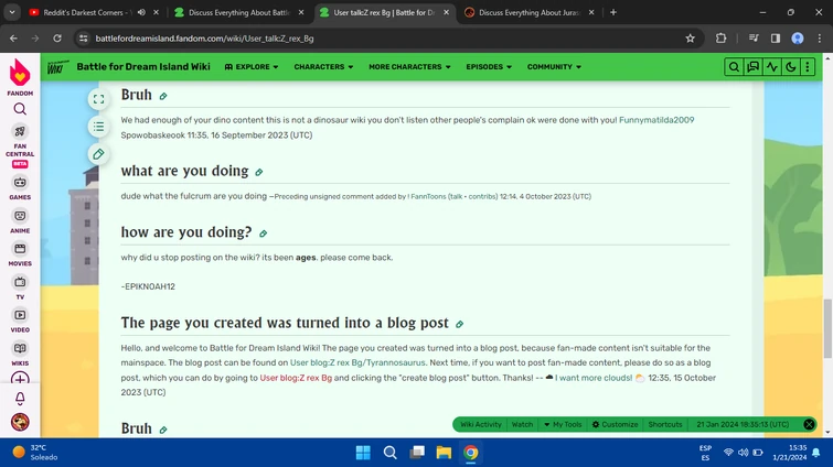 Saw Z reg Bg's talk page and holy moly its just people hating on him ...