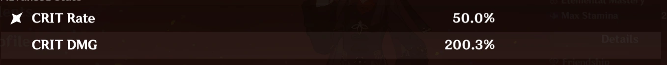 normal image of crit rate and crit damage that has no problem ...