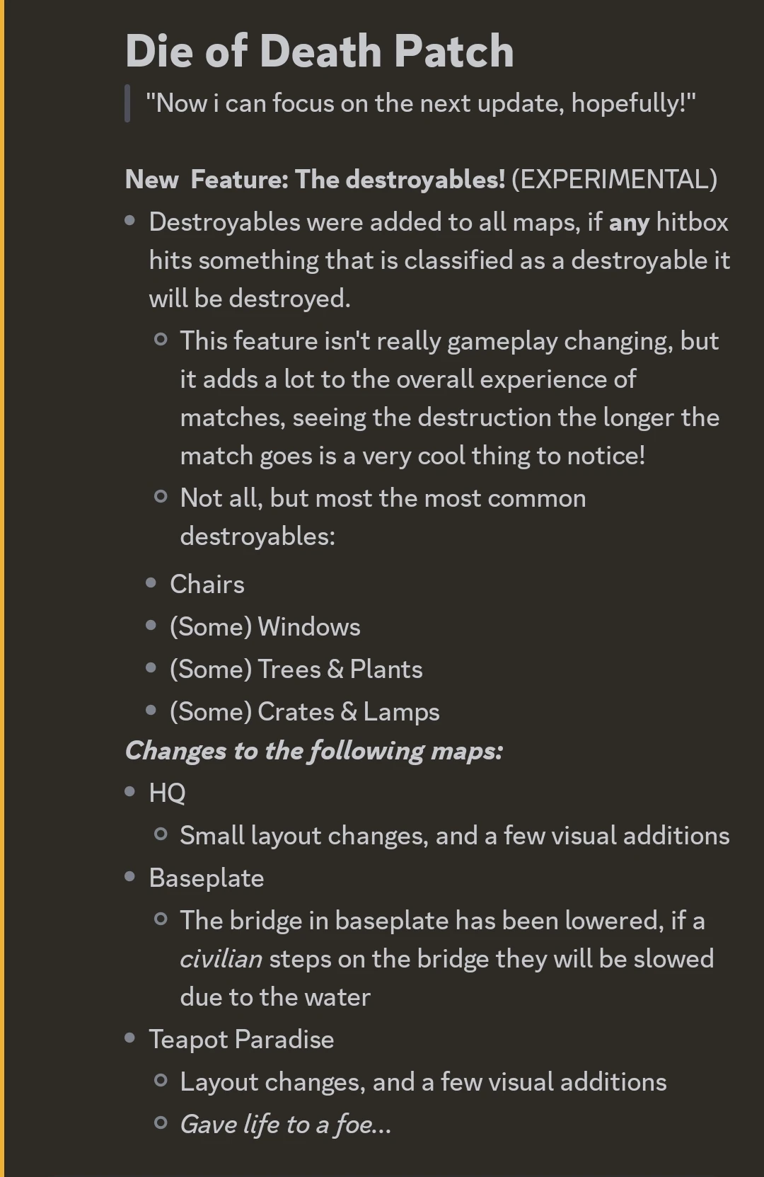 Die of Death Patch | Fandom