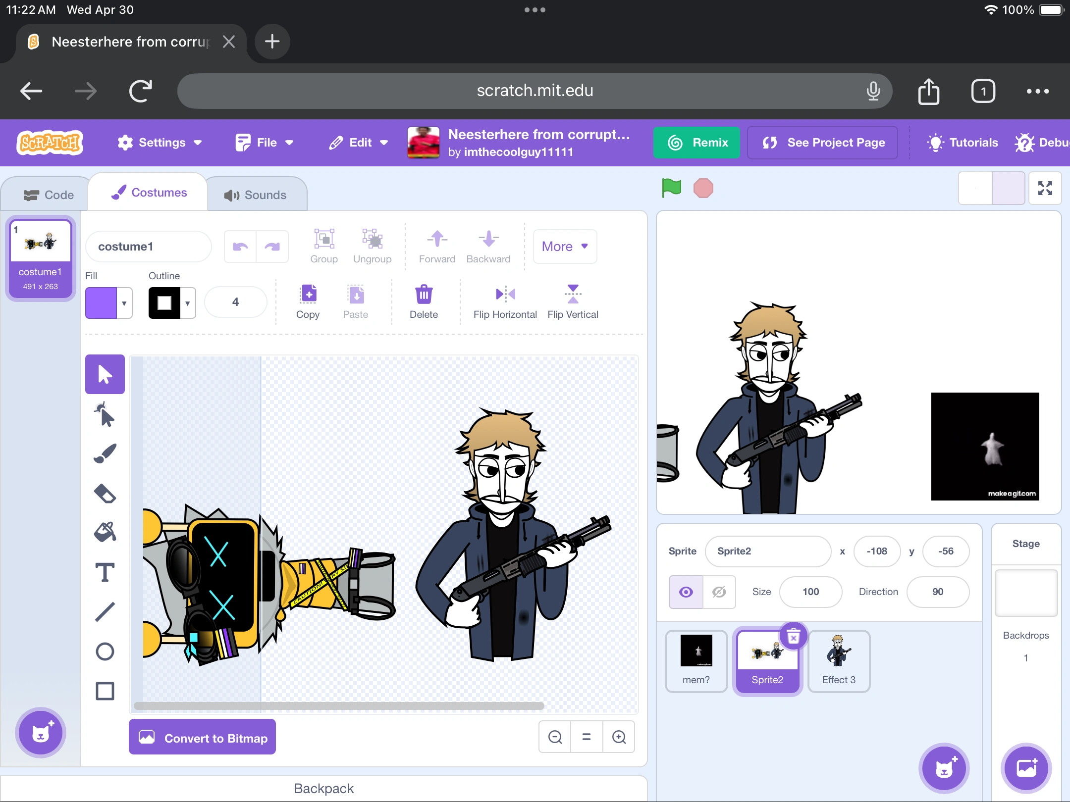 Wow thanks(sarcastic) [the project not mine! Its from imthecoolguy11111 ...