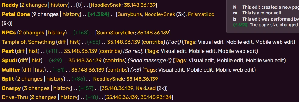 we got another person typing random stuff on pages | Fandom
