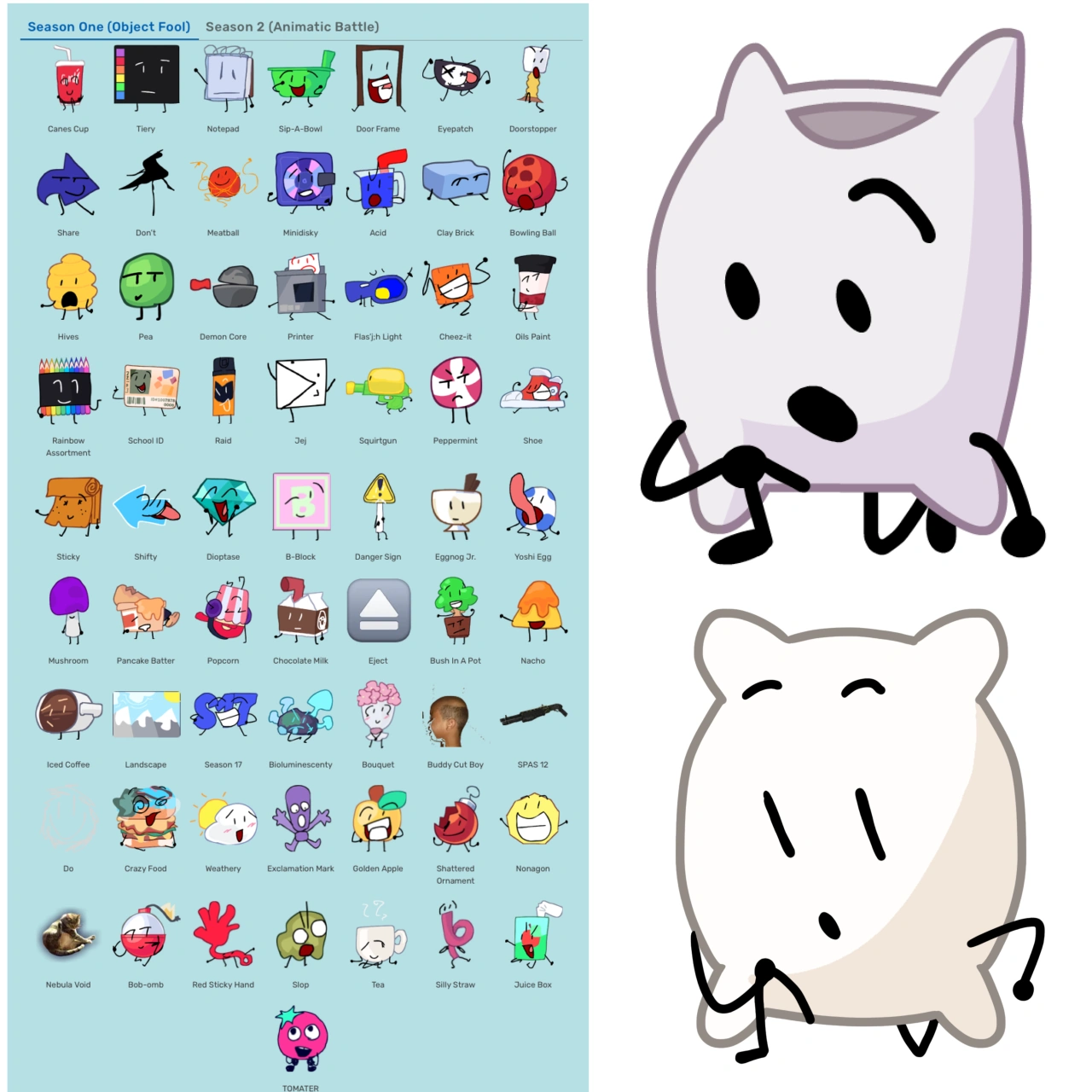 I tried drawing Pillow in the Object Fool style, this is the result ...