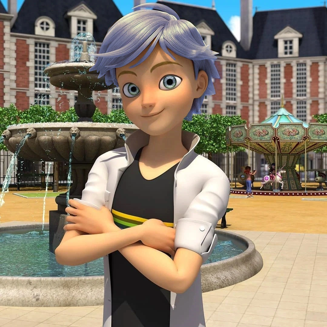Adrien with blue hair & eyes | Fandom