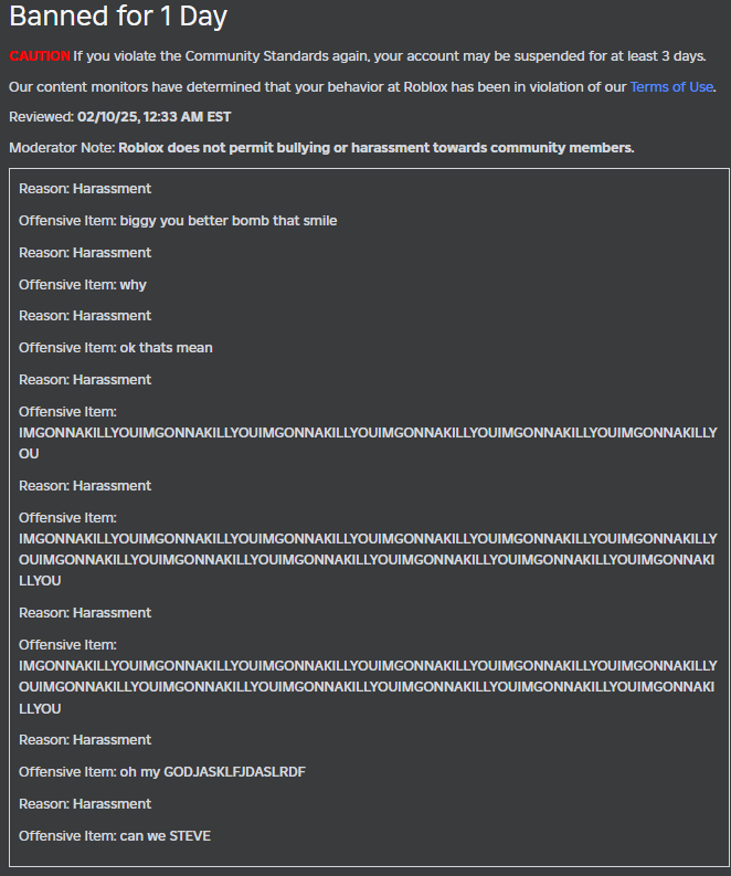 my first ever ban wow so amazing IMGONNAKILLYOU | Fandom