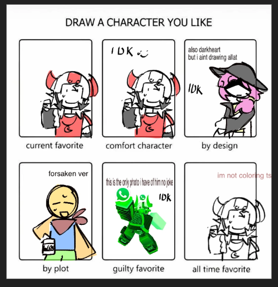 draw a character you like except… uh……….. i only have one permanent ...