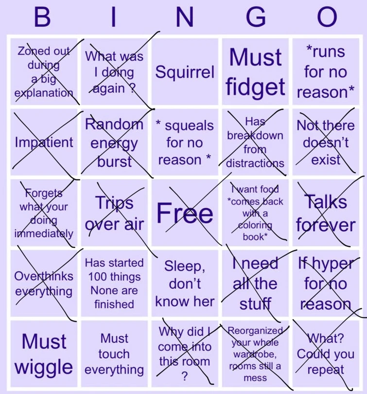 ADHD Bingo | Fandom