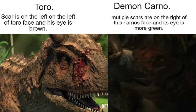Toro is not the same Carnotaur from the end of fallen kingdom and also ...