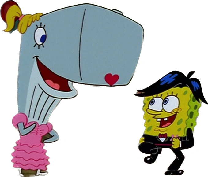 SpongeBob and pearl dancing in no background | Fandom